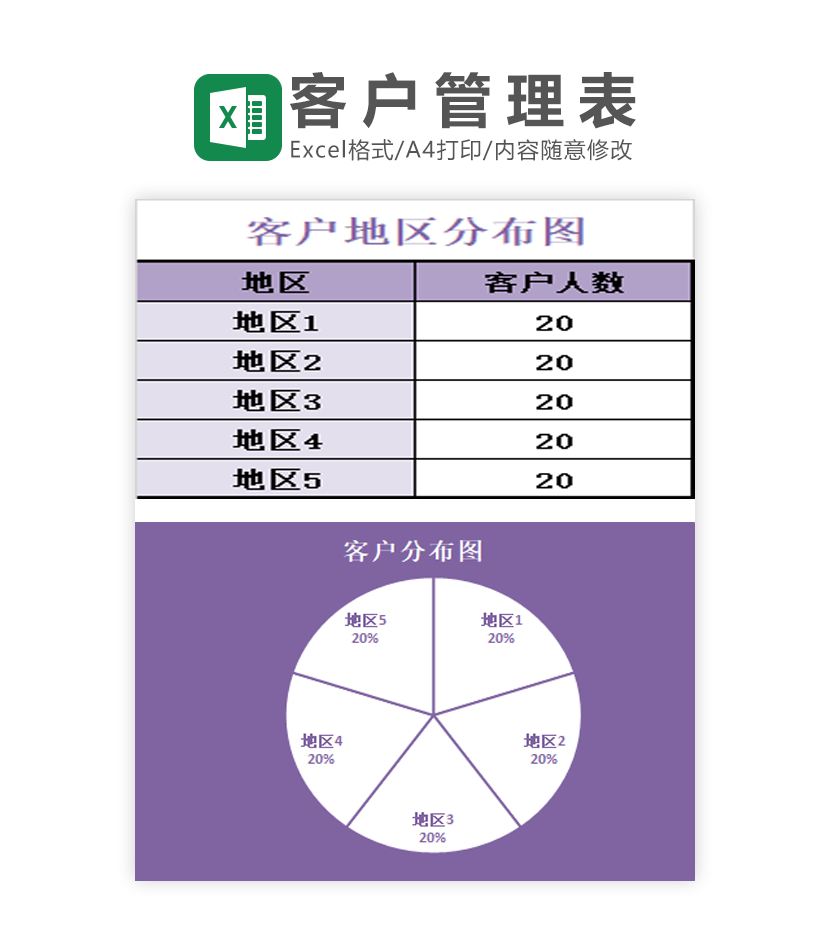 办公模版下载工具 客户地区分布图excel模板下载 Flash中心